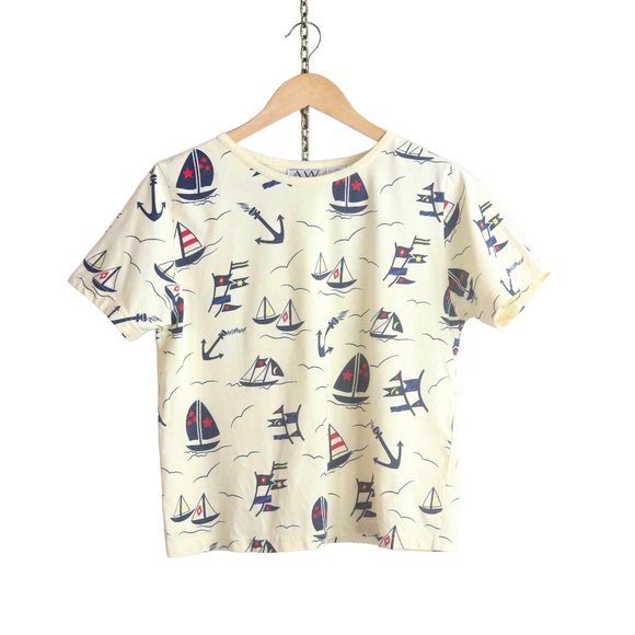 Vintage | Tops | Vintage 9s Sailboat Anchor Cropped Tshirt Top Tee S ...